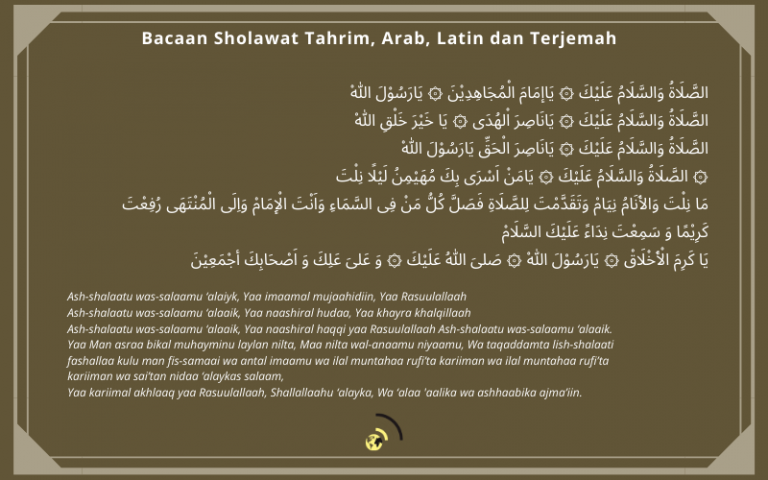 √ Sholawat Tahrim, Tulisan Arab, Latin, Lirik & Keutamaan (Lengkap)